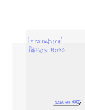 Introduction to International Politics Notes - Introduction to ...