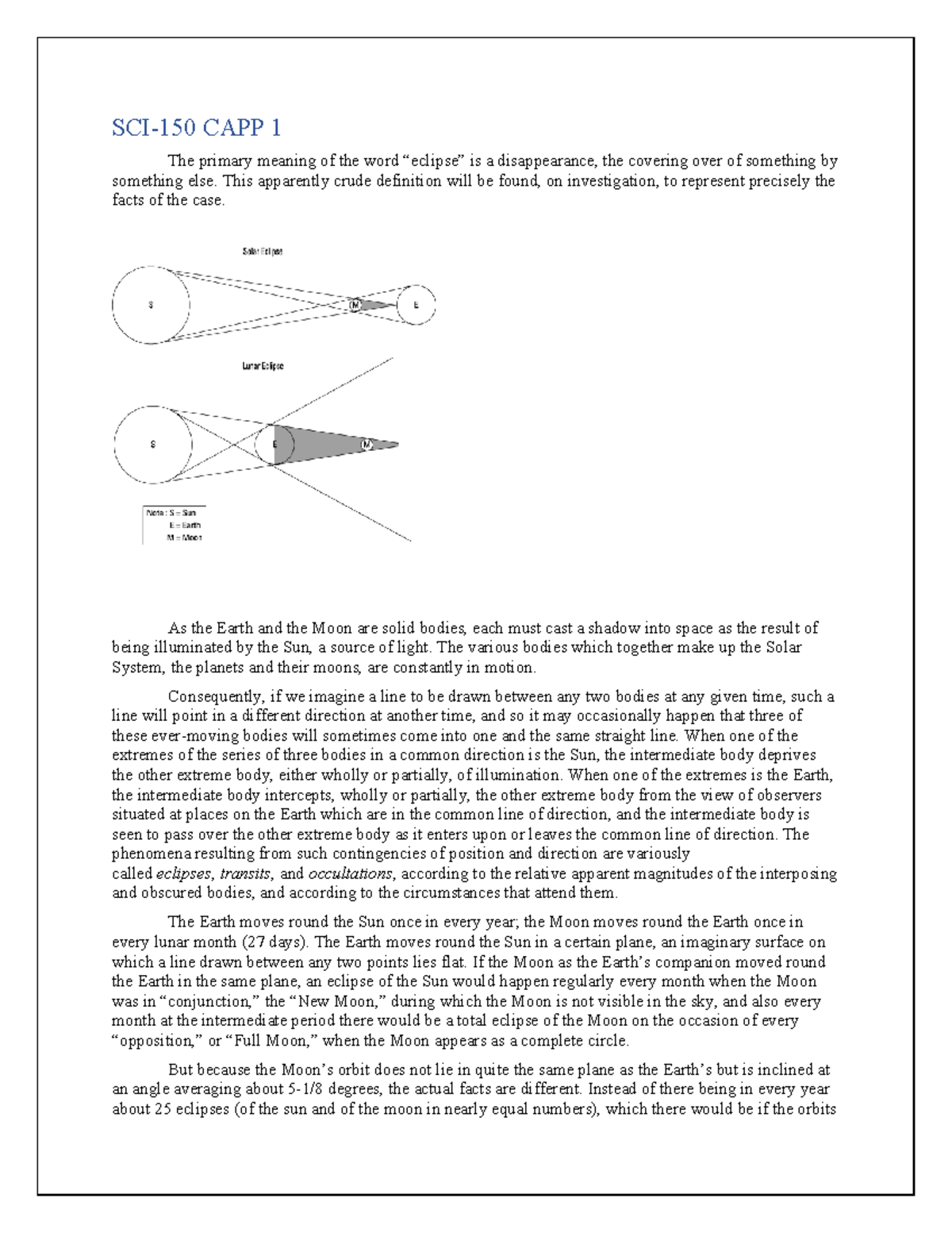 SCI 150 RS CAPP1Passage - SCI-150 CAPP 1 The primary meaning of the ...