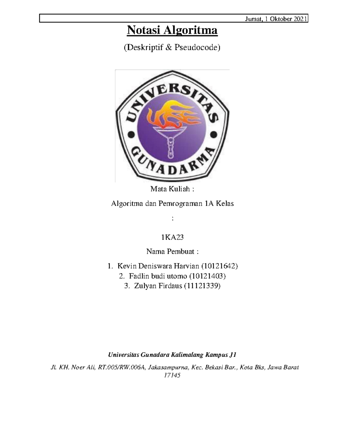 Tugas Notasi Algoritma Notasi Algoritma Deskriptif And Pseudocode