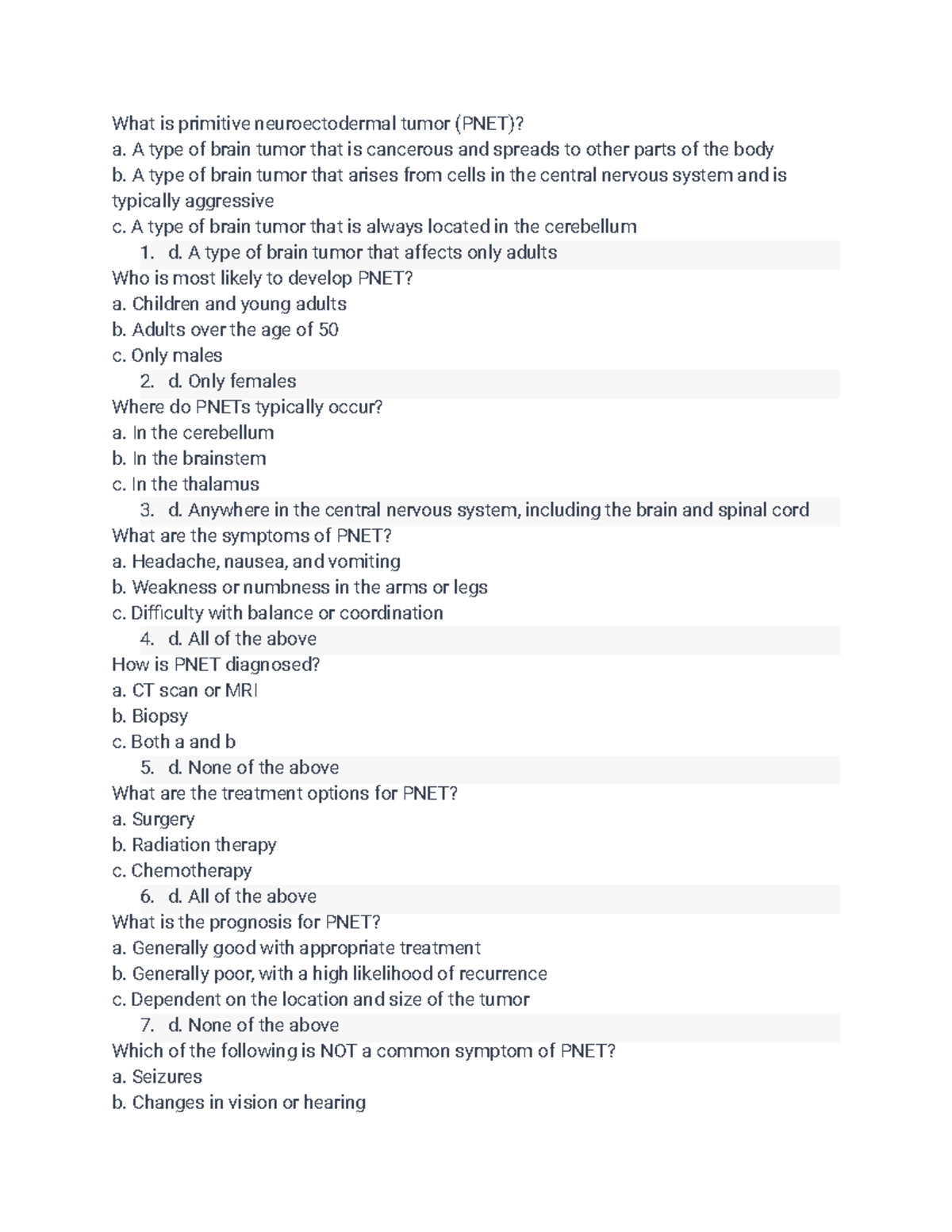 PNET essay 2023 mc - What is primitive neuroectodermal tumor (PNET)? a ...