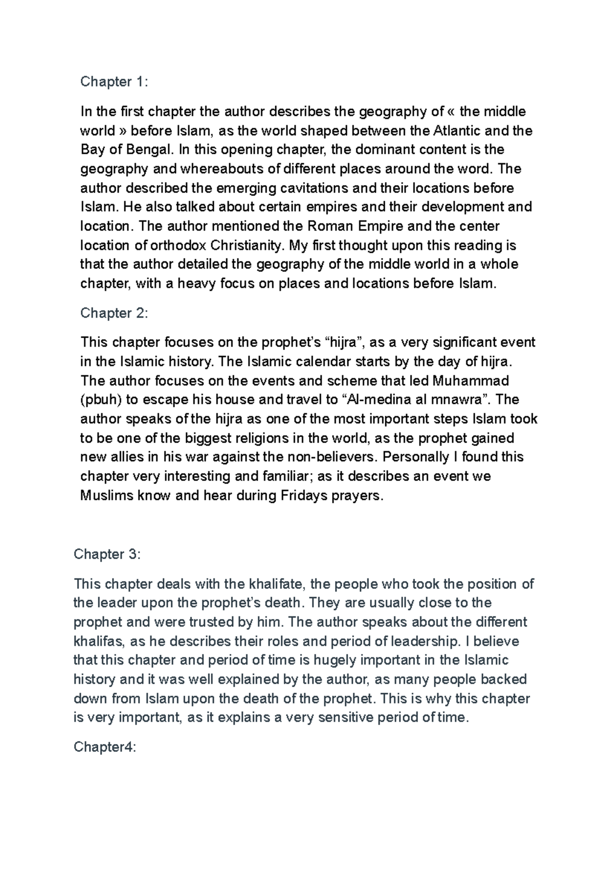 Summaries of chapters 1-9 c - Chapter 1: In the first chapter the ...