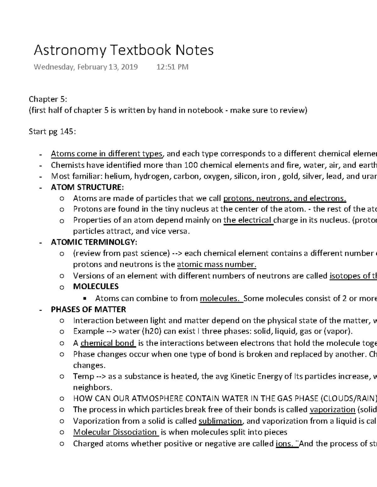 Astronomy Textbook Notes - Astronomy Textbook Notes Wednesday, February ...