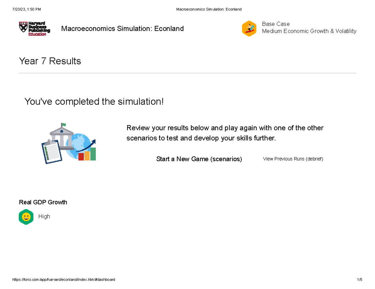 Macroeconomics Simulation Econland Year 7 - Macroeconomics Simulation: Econland Base Case Medium ...