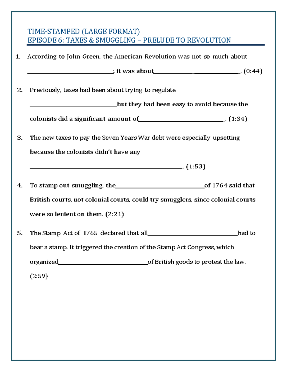 Crash Course Notes - adfdasf - TIME-STAMPED (LARGE FORMAT) EPISODE 6 ...