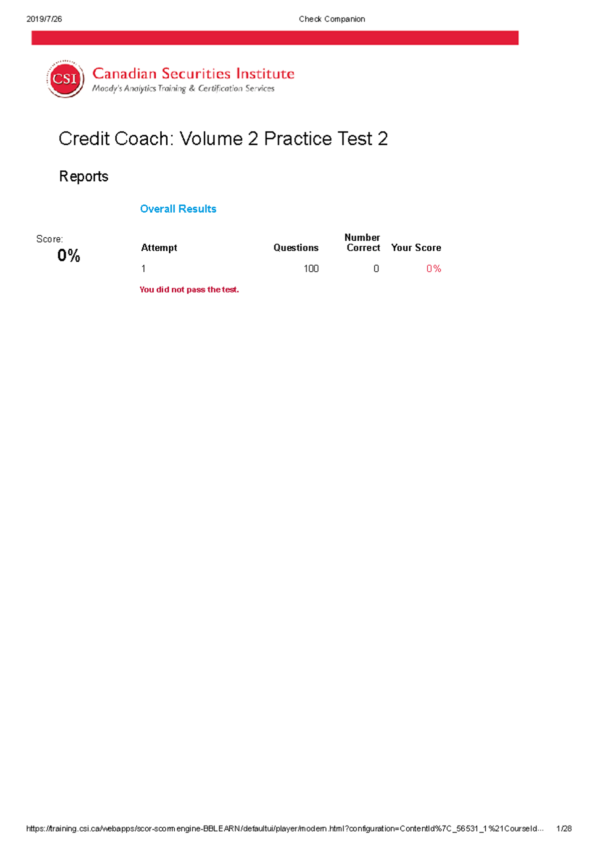 Csc check – volume 2 – practice test 2 - - Studocu