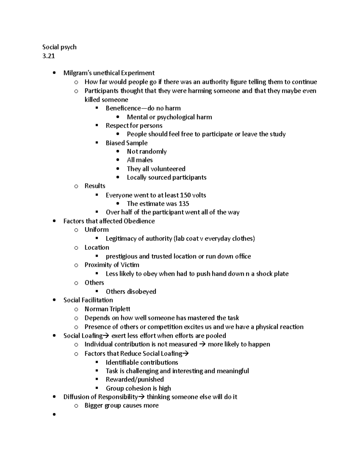 Social psych 3.21 - Hangen - Social psych 3. Milgram’s unethical ...
