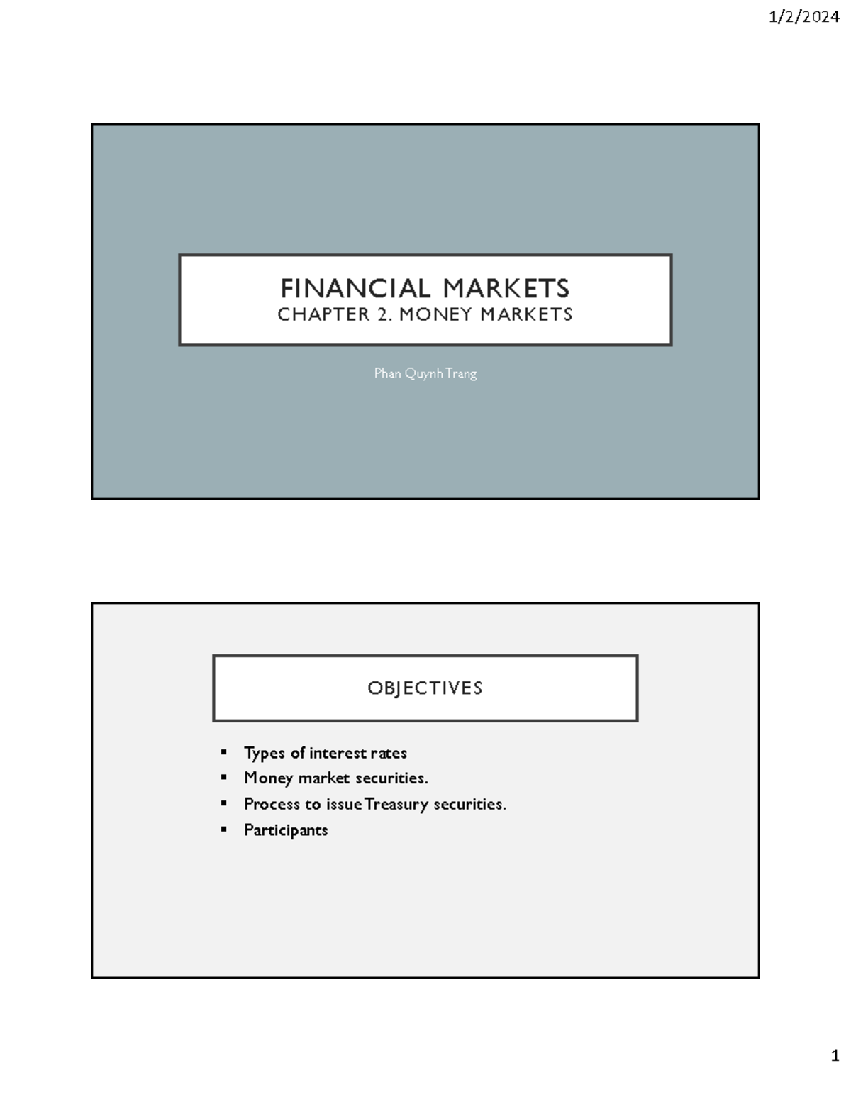 LMS FM Chap2 Money market - FINANCIAL MARKETS CHAPTER 2. MONEY MARKETS ...