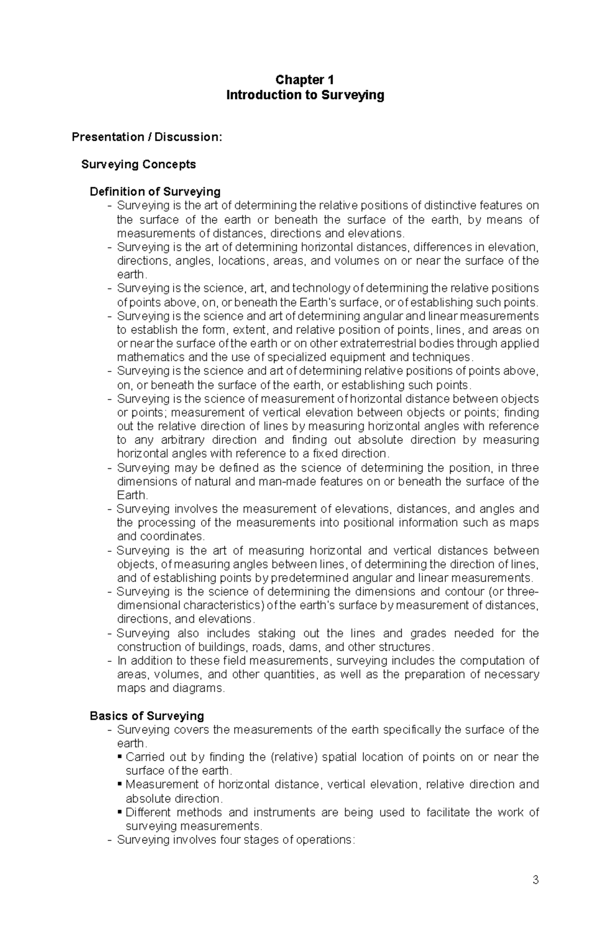 Chapter 1 Introduction to Surveying - Chapter 1 Introduction to ...