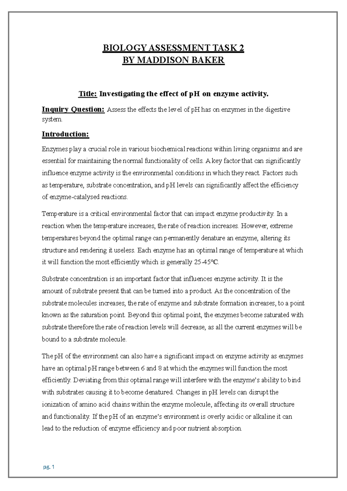 Biology Assessment TASK 2 - BIOLOGY ASSESSMENT TASK 2 BY MADDISON BAKER ...