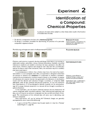 Chem Lab 13 PDF - Experiment 13 A Carbonate Analysis; Molar Volume of ...