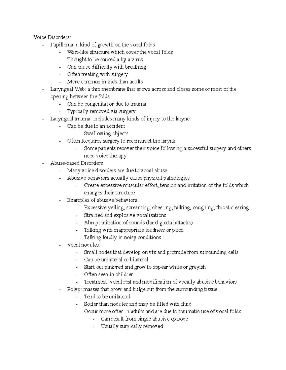 Voice Disorders and Their Treatments - Voice Disorders: - Papilloma: a ...