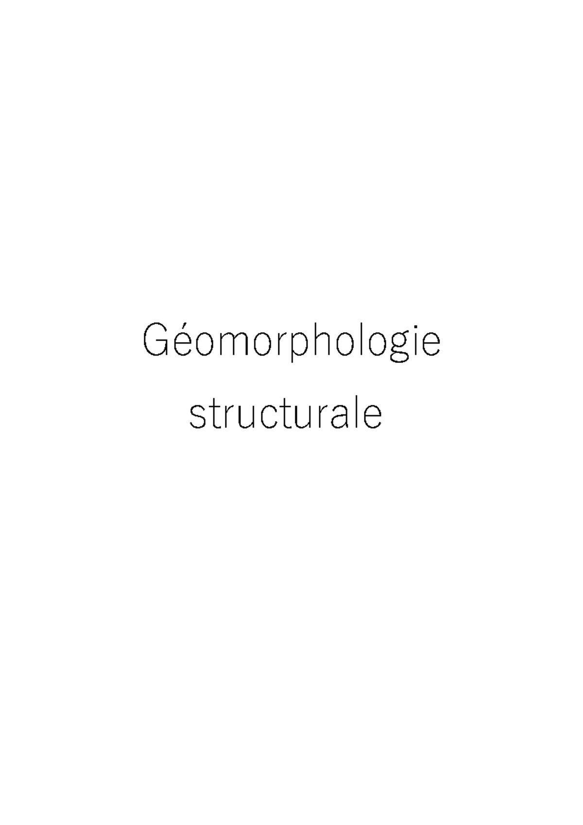 Géomorphologie structurale - Géomorphologie structurale 2 notes TD + 2 ...