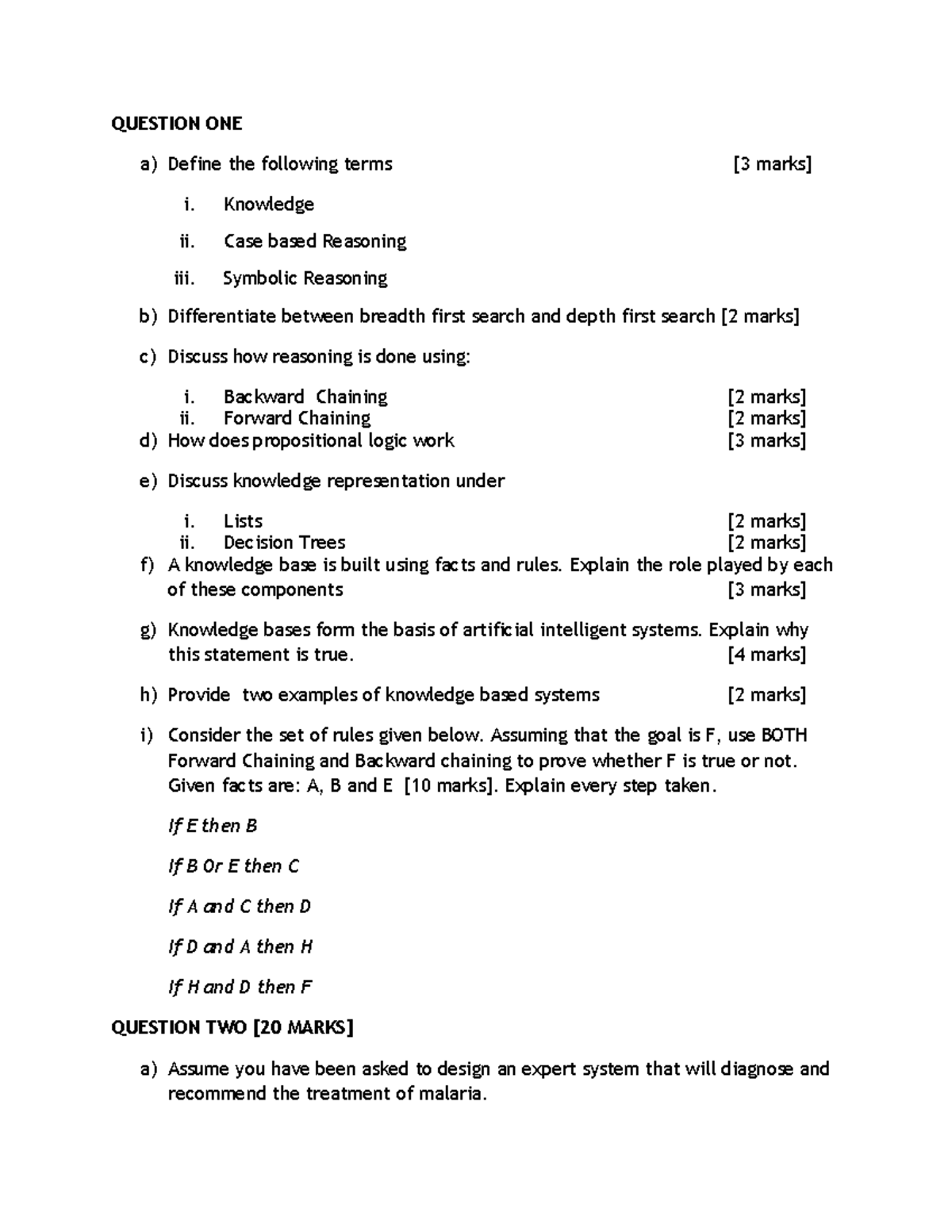 Kbs revision papers - QUESTION ONE a) Define the following terms [3 ...