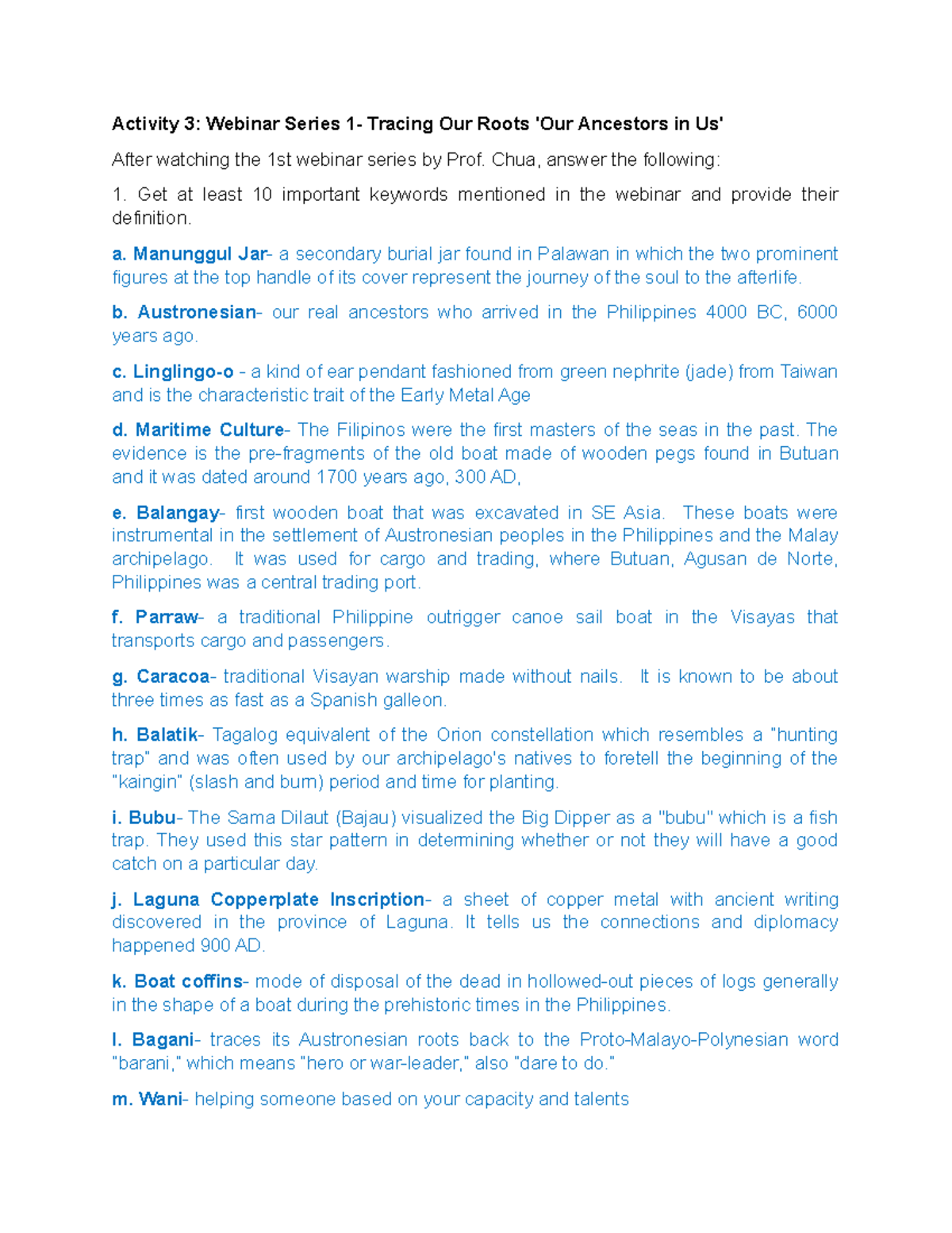 Activity 3: Webinar Series 1- Tracing Our Roots 'Our Ancestors in Us ...