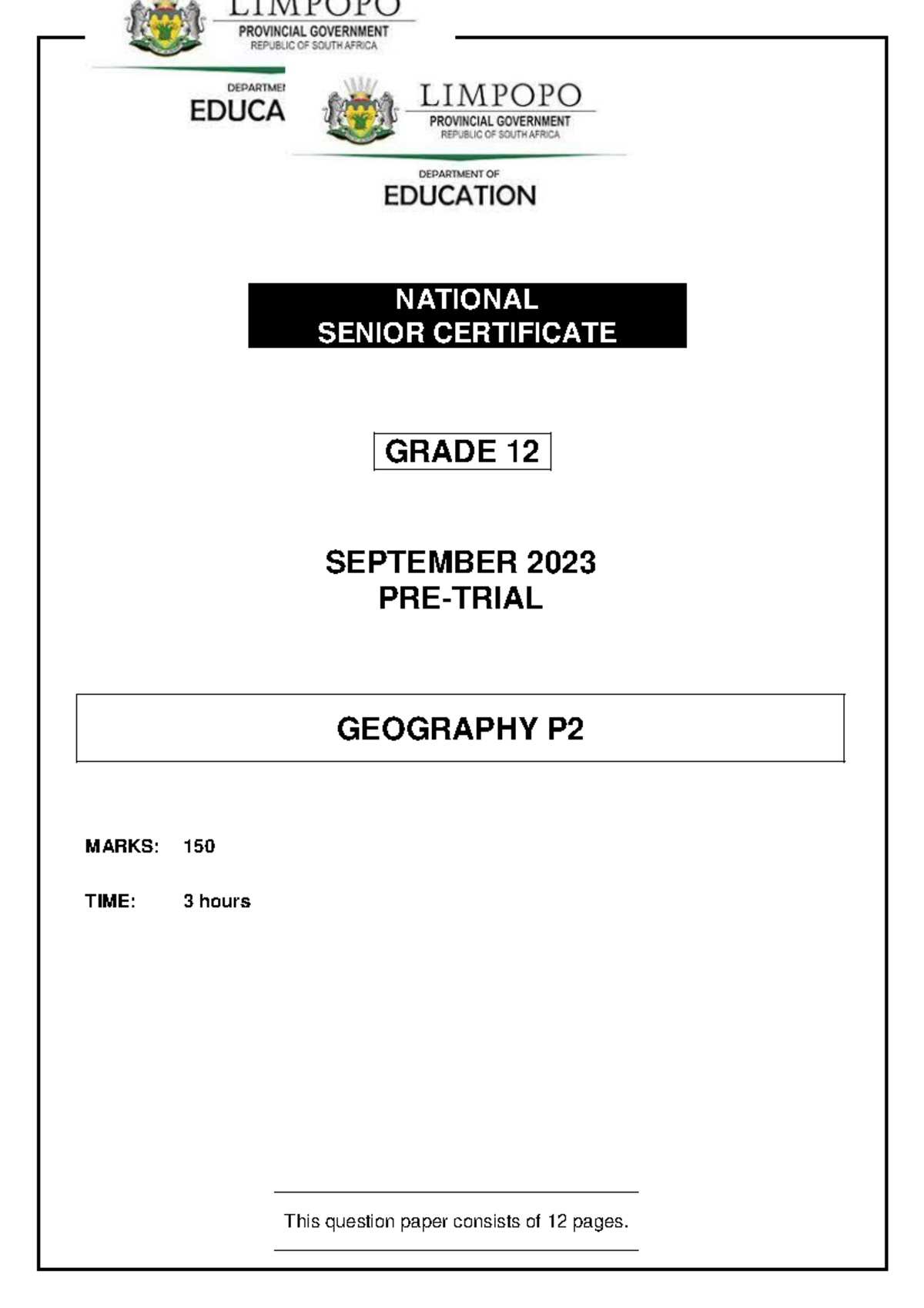 Geography-P2-GR12-QP- English-final - PRE- Trial 2023 - NATIONAL SENIOR ...