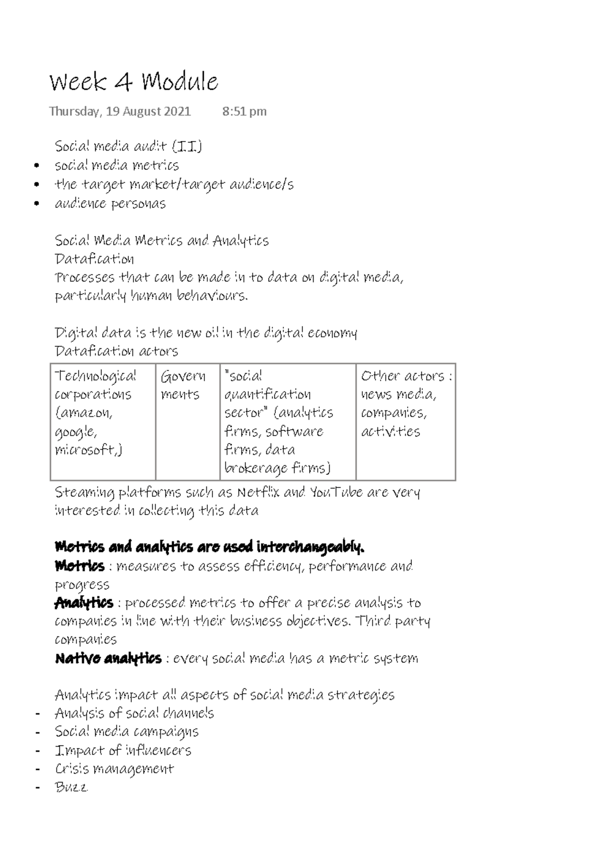 CYB104 Week 4 Module - Tutorial work - Social media audit (II) social ...