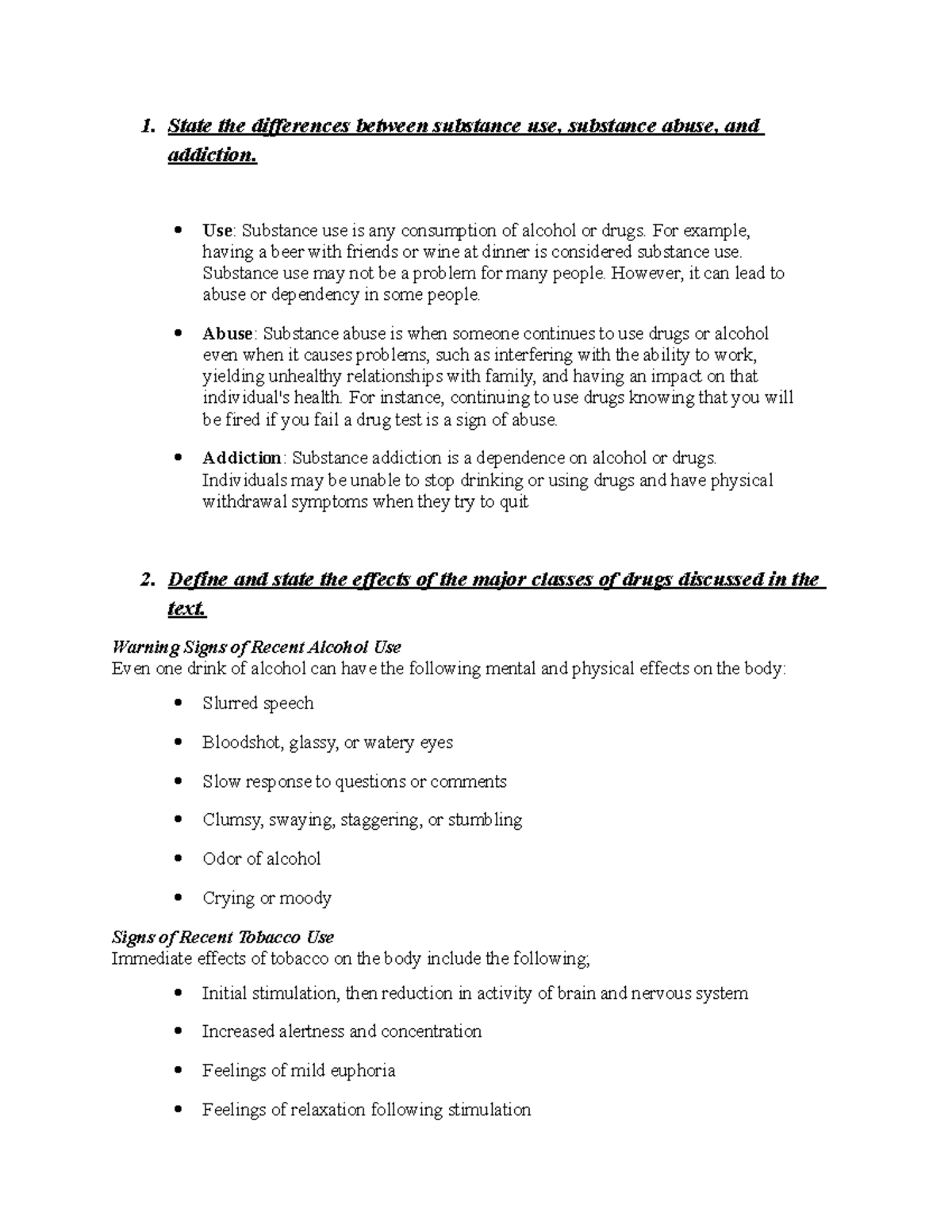 Unit 3 14 - study guide questions and answers for Module 14: Substance ...