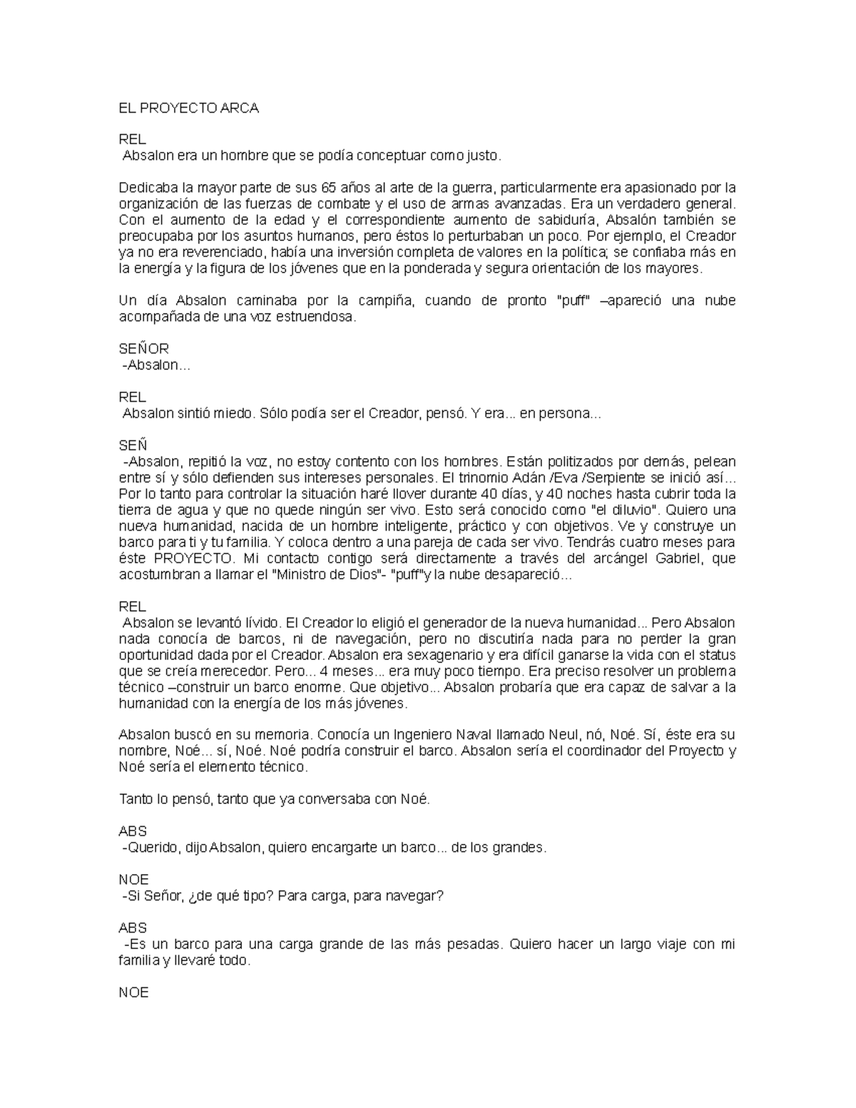 EL Proyecto ARCA - nananannanana Floriz - EL PROYECTO ARCA REL Absalon ...