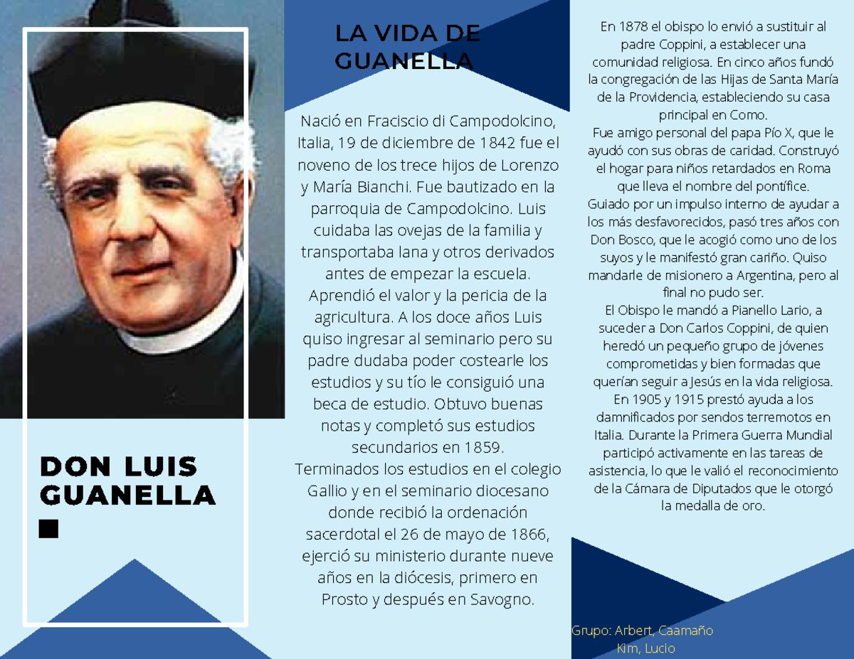 Business Marketing Trifold Brochure - DON LUIS GUANELLA LA VIDA DE ...
