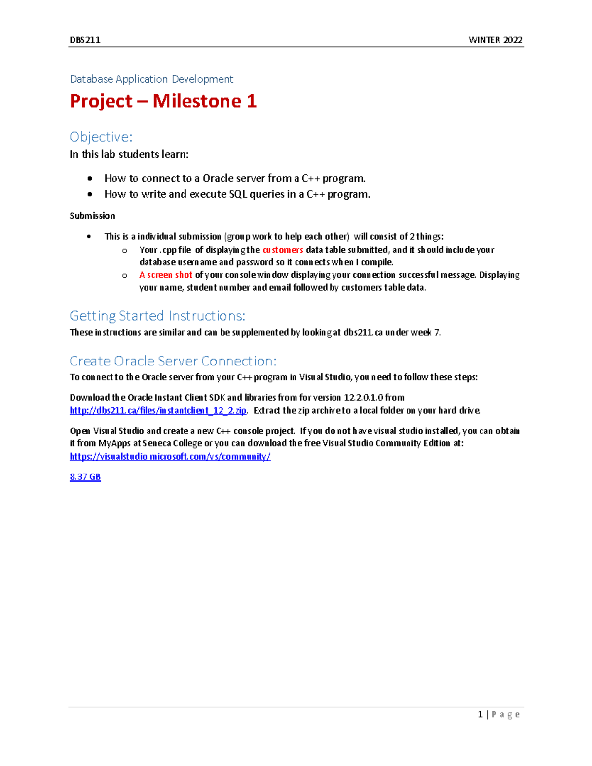 DBS211 Project Milestone 1 - Database Application Development Project – Milestone 1 Objective ...