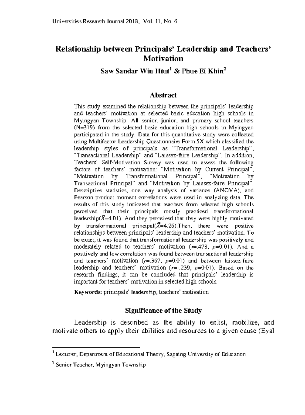 Researching for my manuscript - Relationship between Principals ...