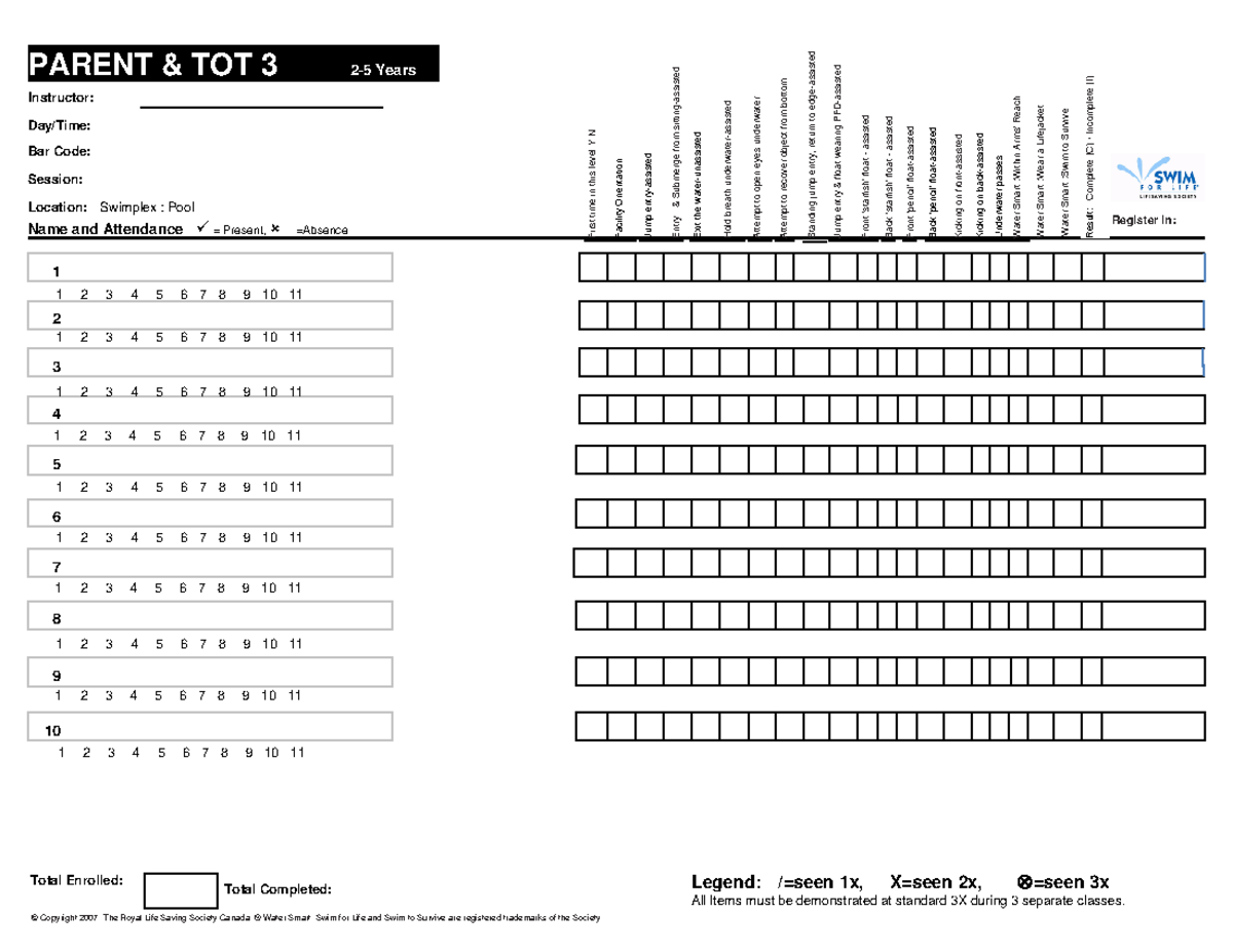 Parent 3 test sheet - Result: Complete (C) • Incomplete (I) Hold breath ...