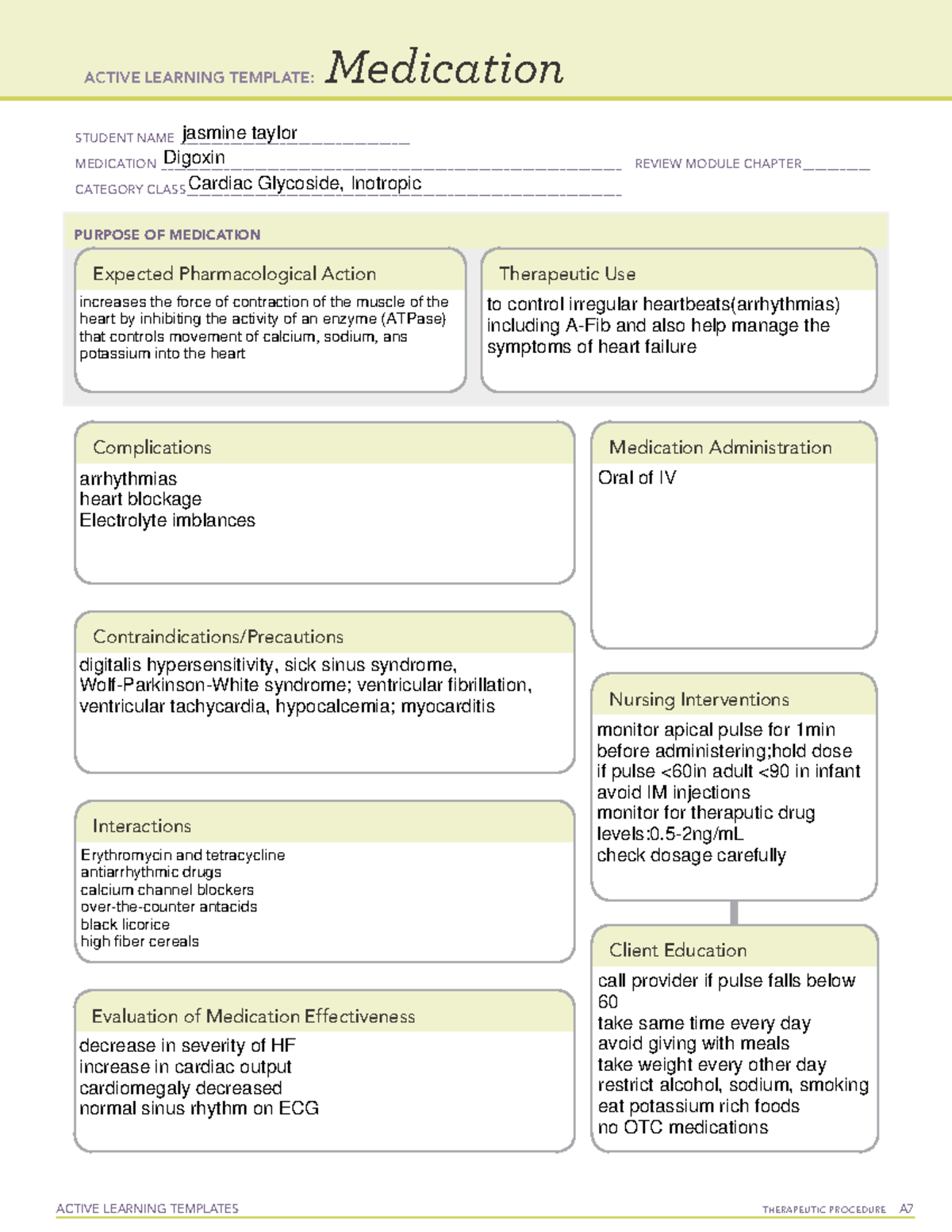 Active Learning Template medication (5) - ACTIVE LEARNING TEMPLATES ...