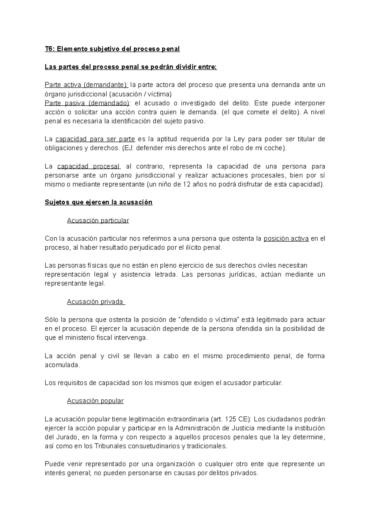 elemento subjetivo del proceso penal - Este puede interponer acción o ...