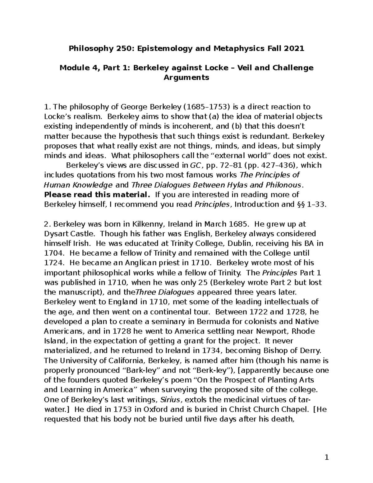 Phil 250 2021 Module 4 Part 1 - Philosophy 250: Epistemology and ...