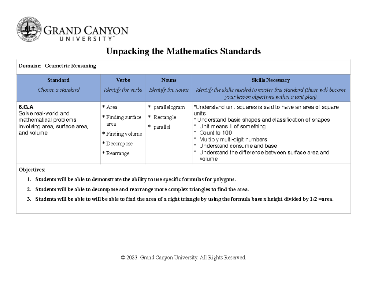 Brewster ELM 560Unpacking the Mathematical Standards - Unpacking the ...