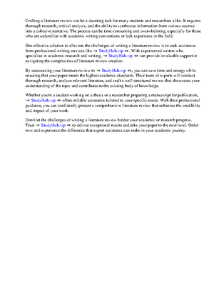 4 Elements Of A Literature Review - When it comes to academic writing ...