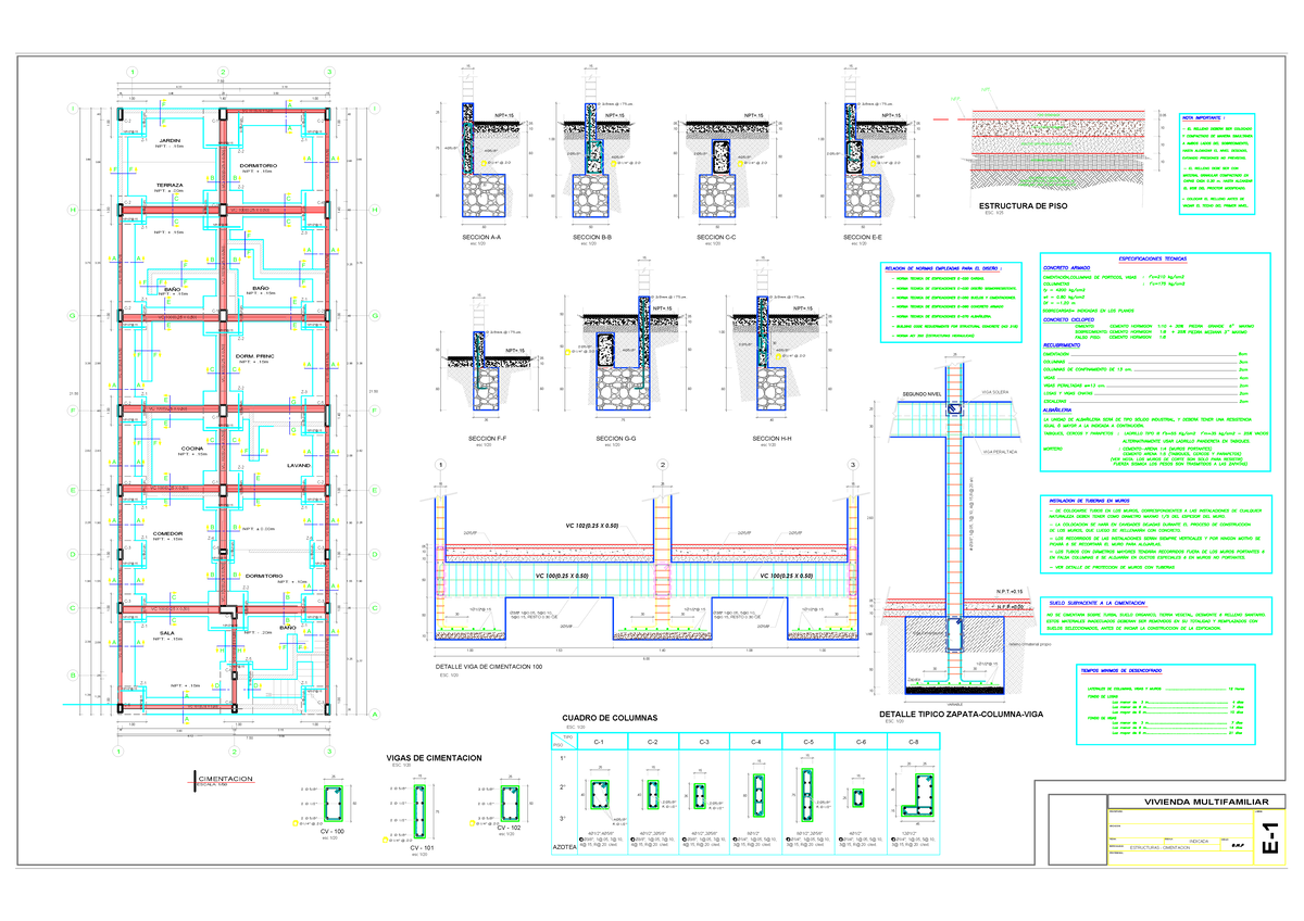 Planos - ####### SALA NPT: + .15m ####### COMEDOR NPT: + .15m ...