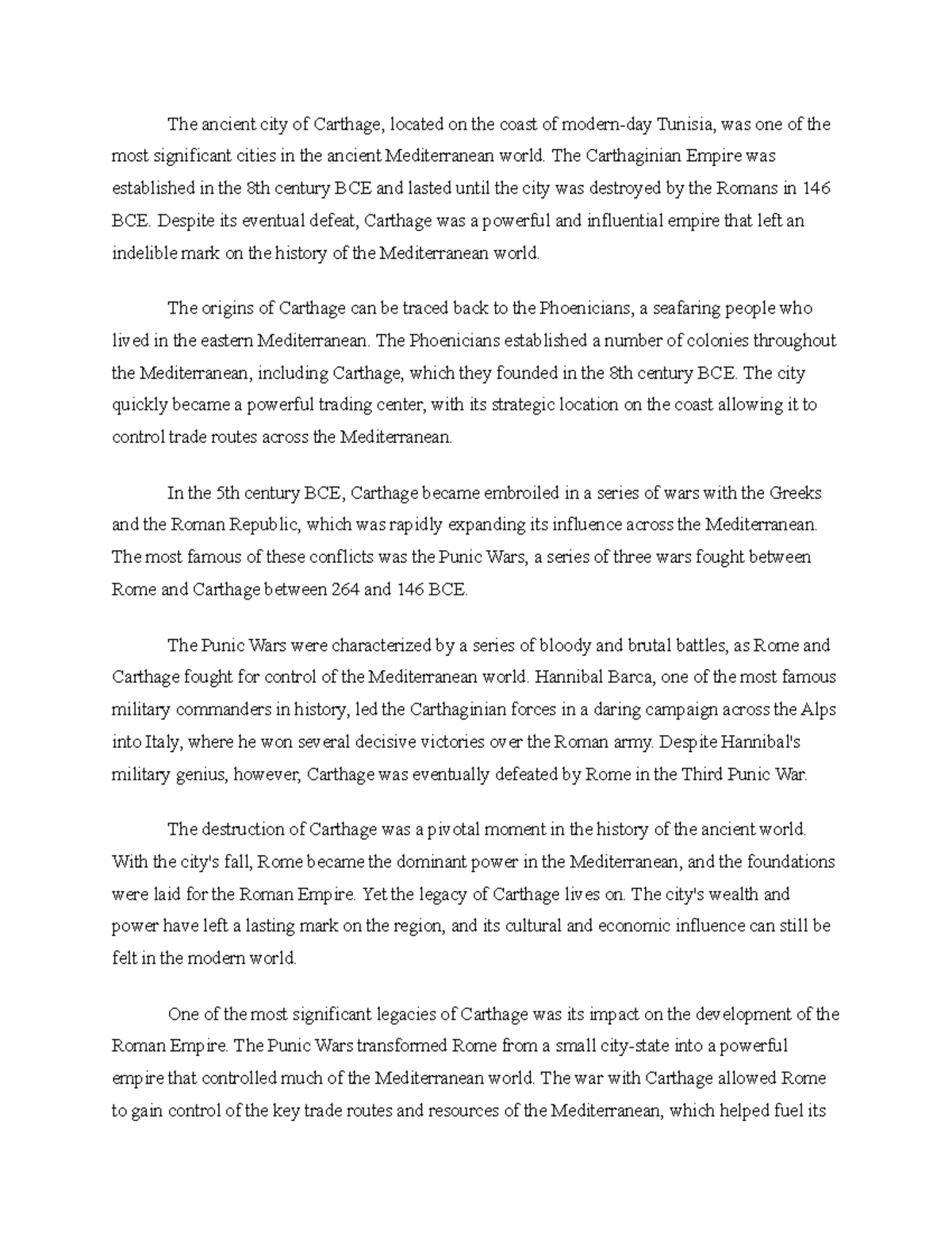 The ancient city of Carthage - The Carthaginian Empire was established ...