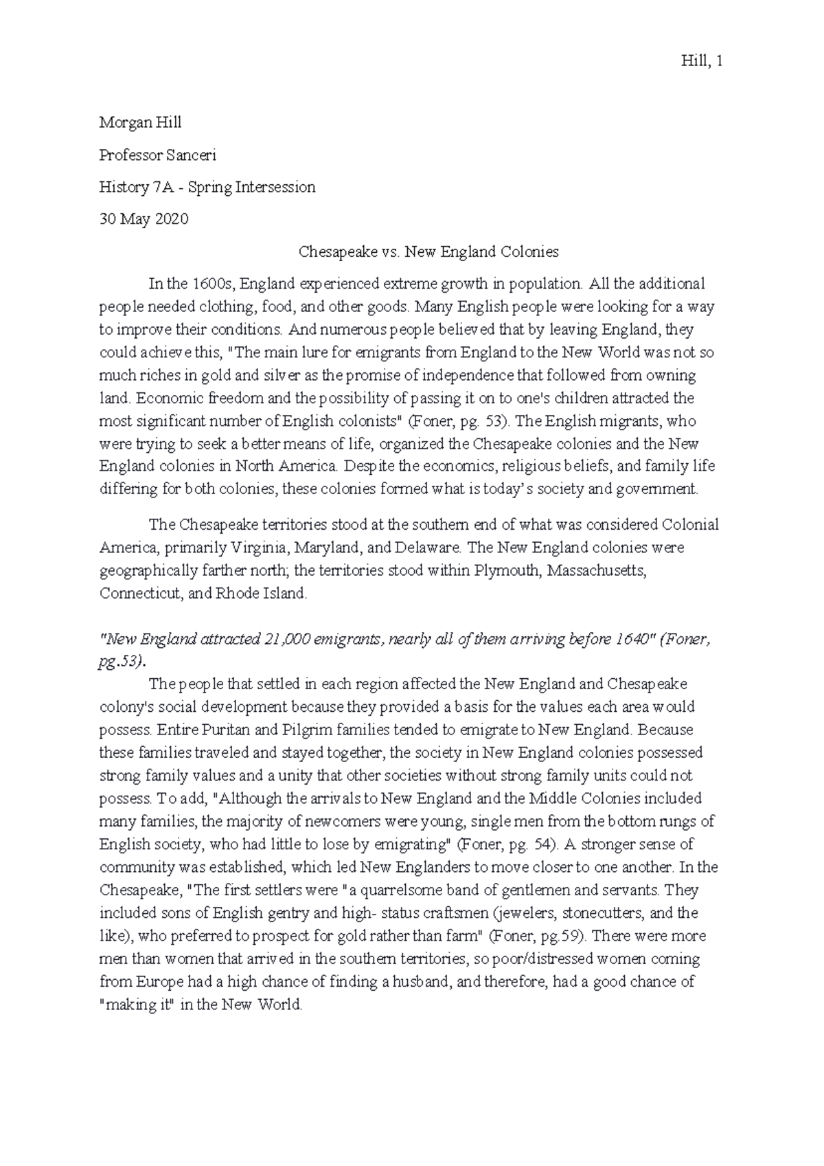 History 7A Paper - Morgan Hill Professor Sanceri History 7A - Spring ...