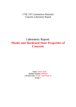 Concrete lab Report structure and Assessment sheet 2021 - Report ...