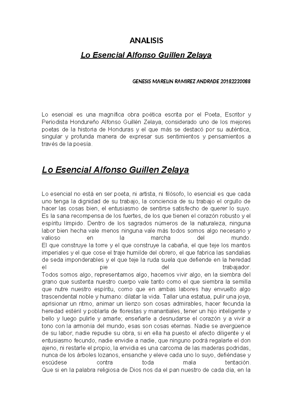 Analisis lo esencial - ANALISIS Lo Esencial Alfonso Guillen Zelaya ...