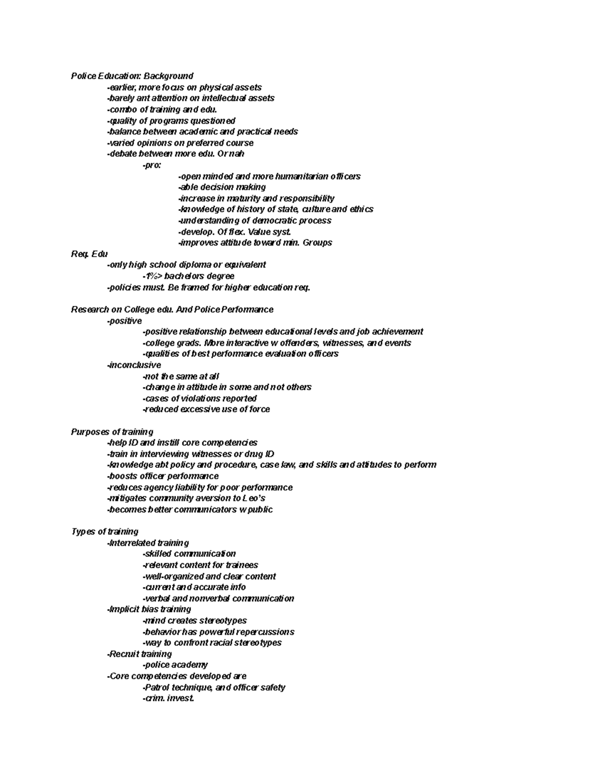 Police training and education - Police Education: Background -earlier ...