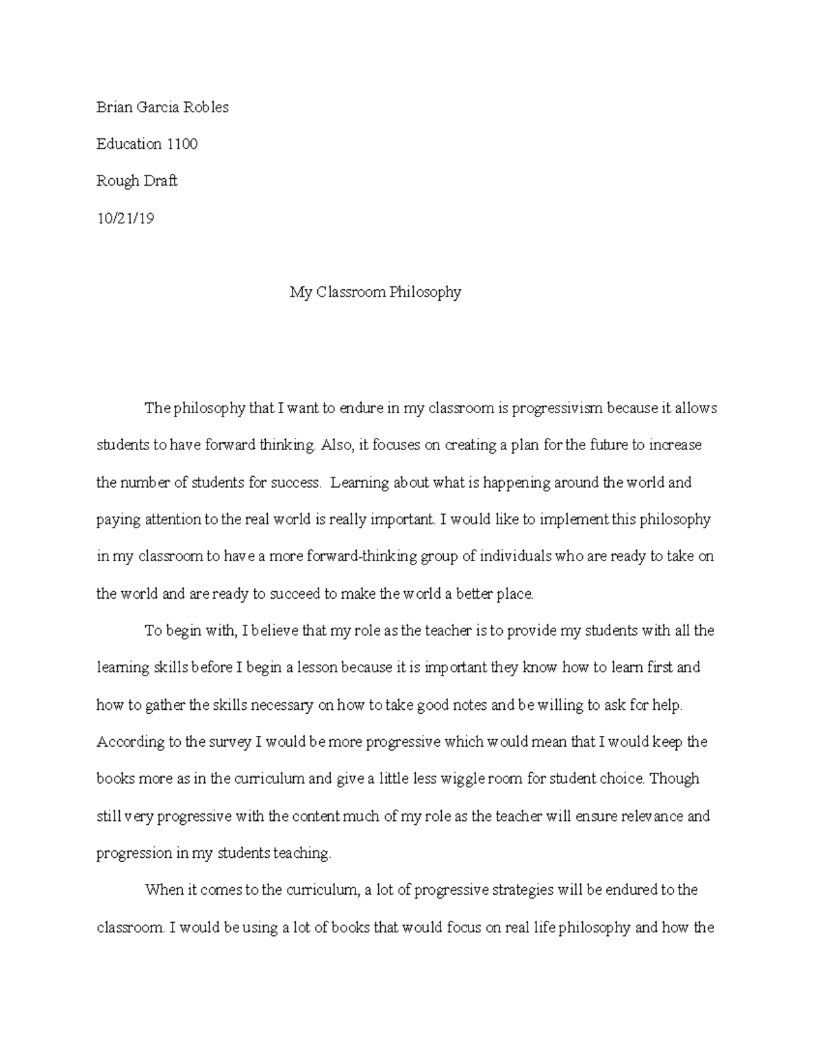 25298641 - notes for class - Brian Garcia Robles Education 1100 Rough ...