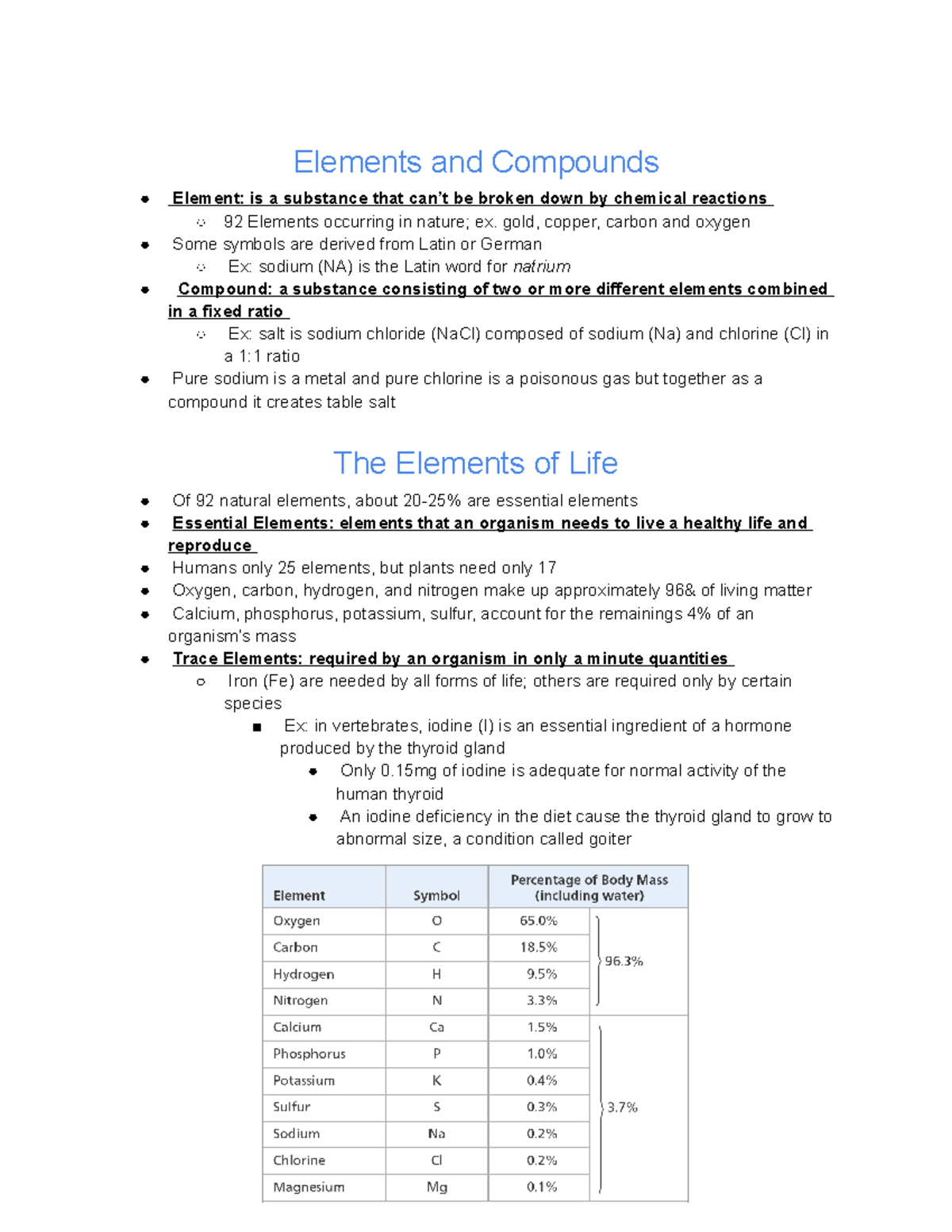 2.1 Matter consists of chemical elements in pure form and in ...
