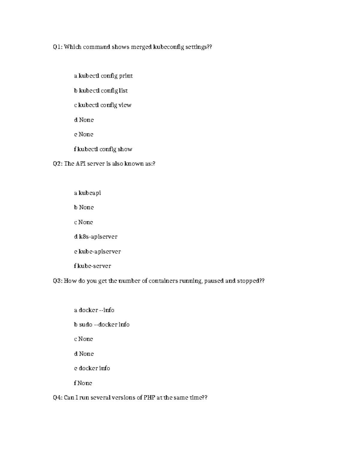 5 Answer Key for VUYC - 2 Cheat Sheet for VUYC - Q1: Which command shows merged kubeconfig - Studocu