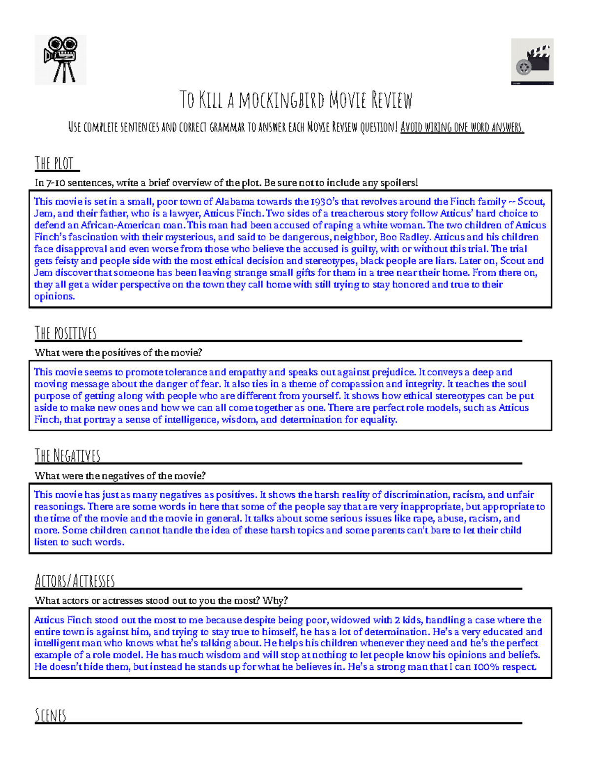 Tkamb Movie Review w Screenplay - To Kill a mockingbird Movie Review ...