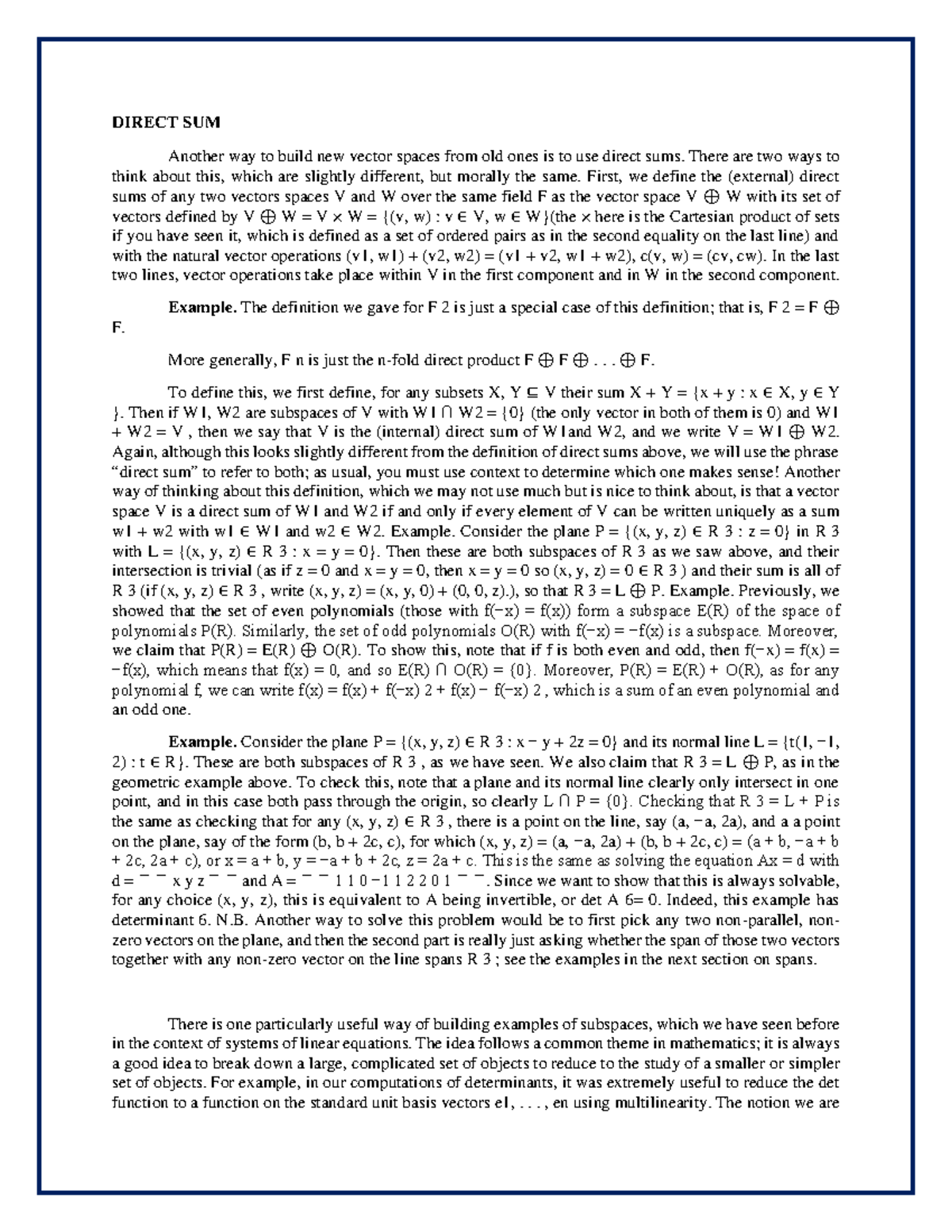 B14 - DIRECT LIMITS AND ITS CONCEPT - DIRECT SUM Another way to build ...