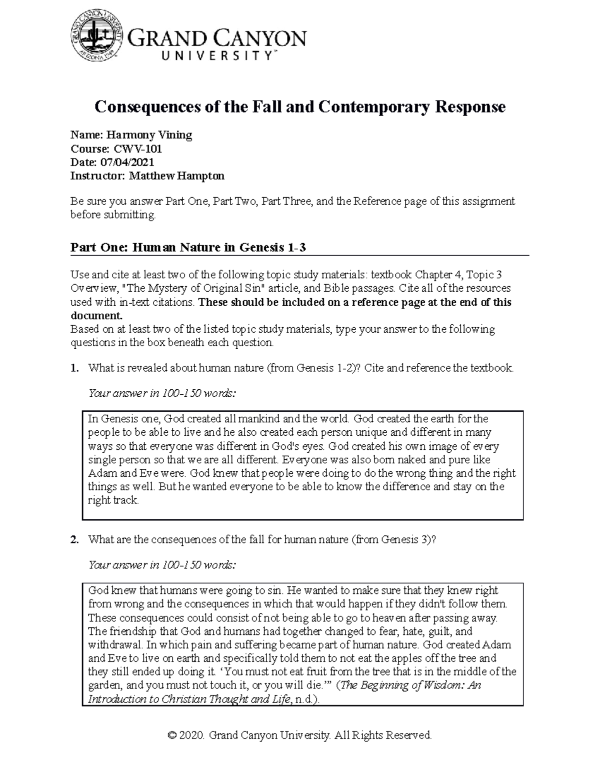 Conseq Of The Fall Contemporary Response - Consequences of the Fall and Contemporary Response ...