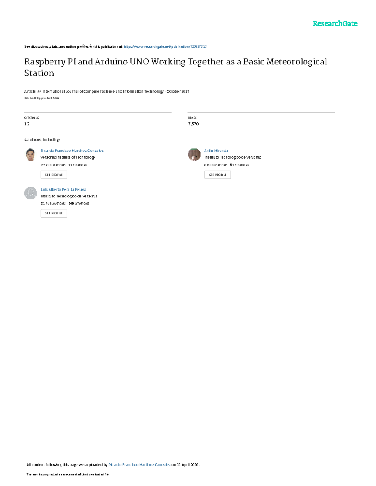 Raspberry Piand Arduino Unoworkingtogetherasa Basic Meteorological Station See Discussions