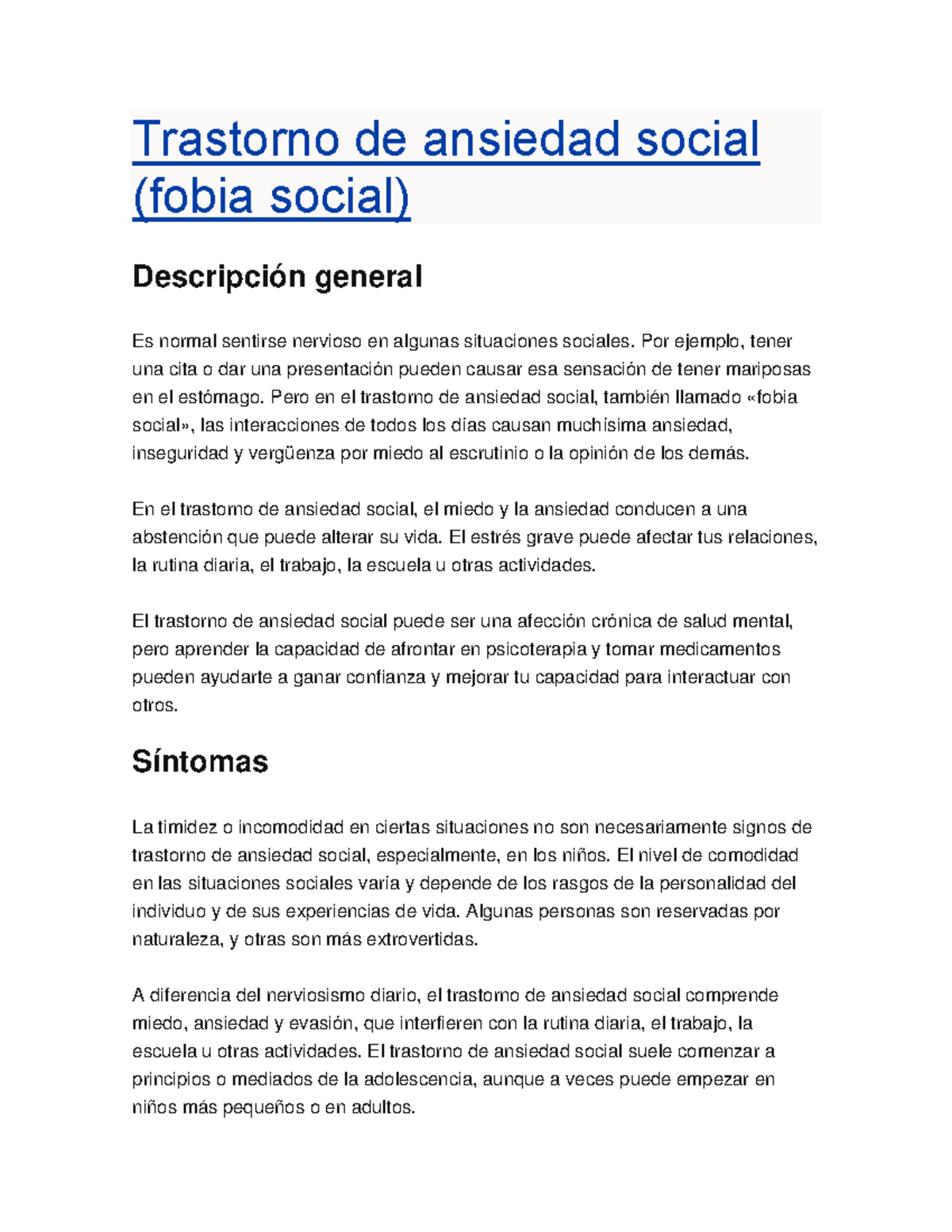 Trastorno de ansiedad social - Trastorno de ansiedad social (fobia ...