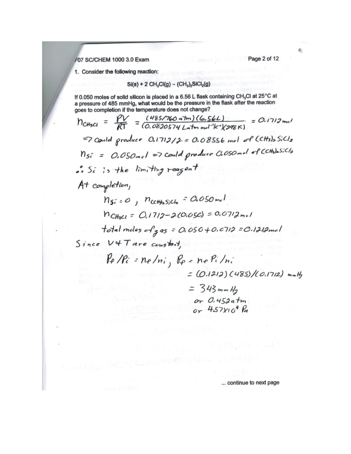 Exam 2007, questions and answers - 07 3 Exam Page 2 of 12 1. Consider ...