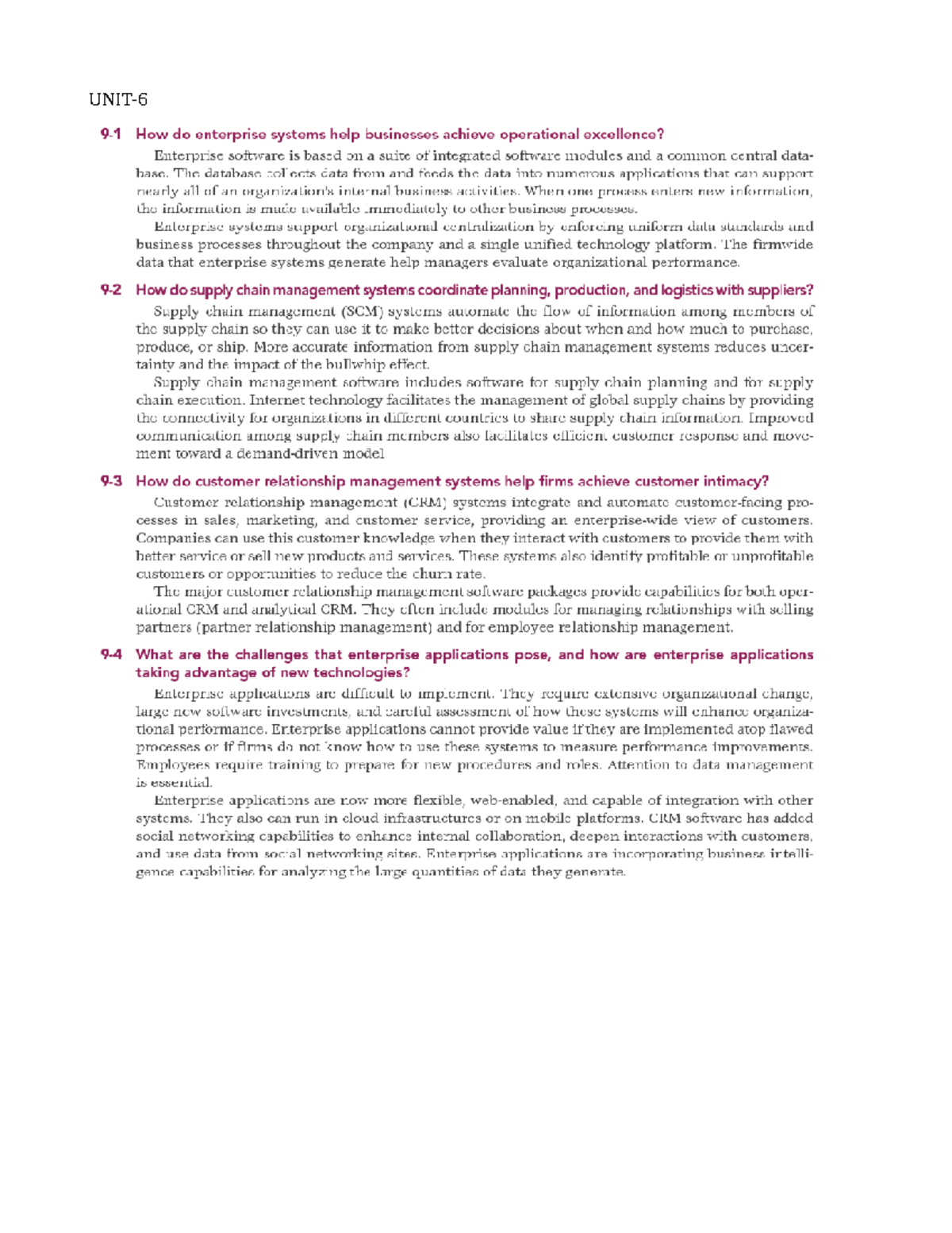 UNIT-6 Management information system notes - UNIT- - Studocu