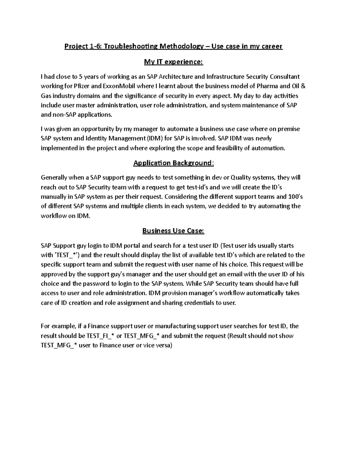 Project 1 6 Troubleshooting Methodology - Project 1-6: Troubleshooting ...