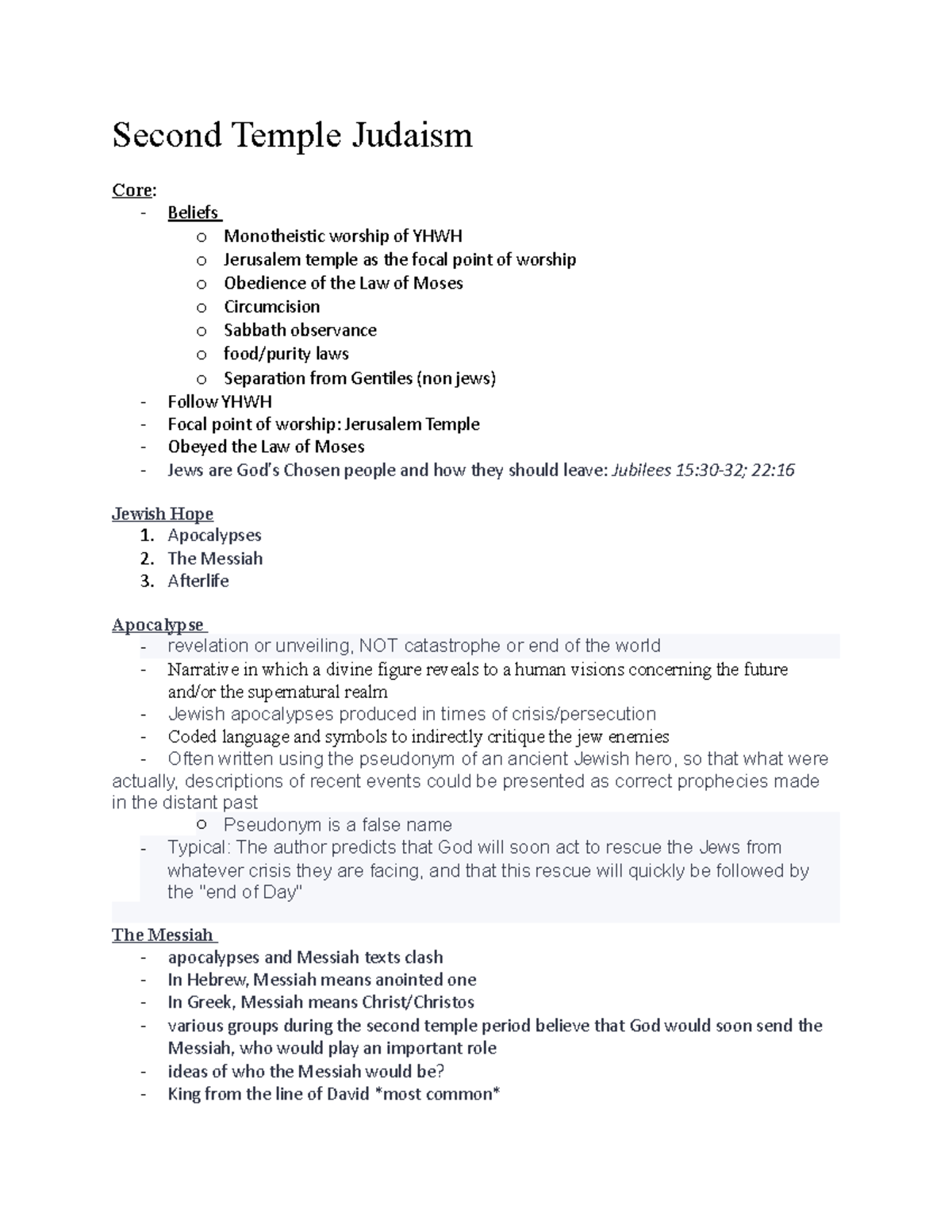 Christian Scriptures Second Temple Judaism - Second Temple Judaism Core ...