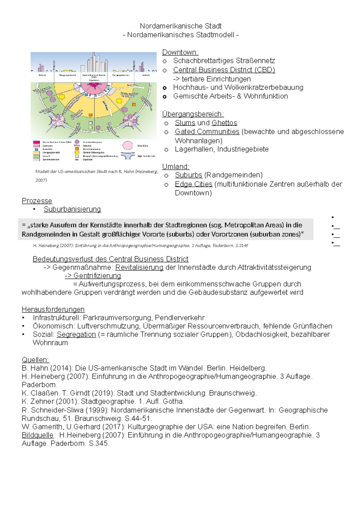 Handout Stadtmodelle - Nordamerikanische Stadt - Nordamerikanisches ...